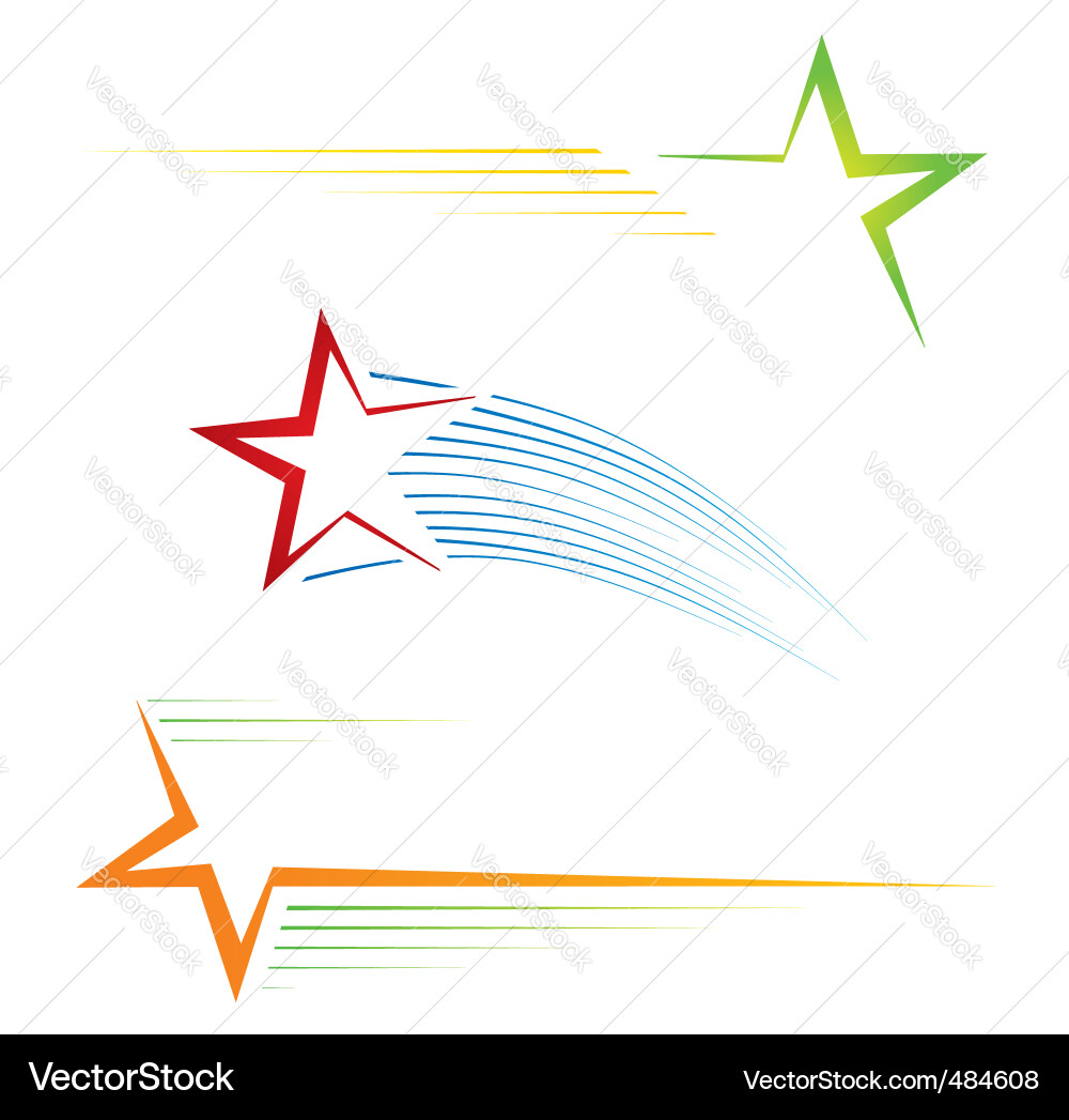 Colorful Star Icon Set Royalty Free Vector Image