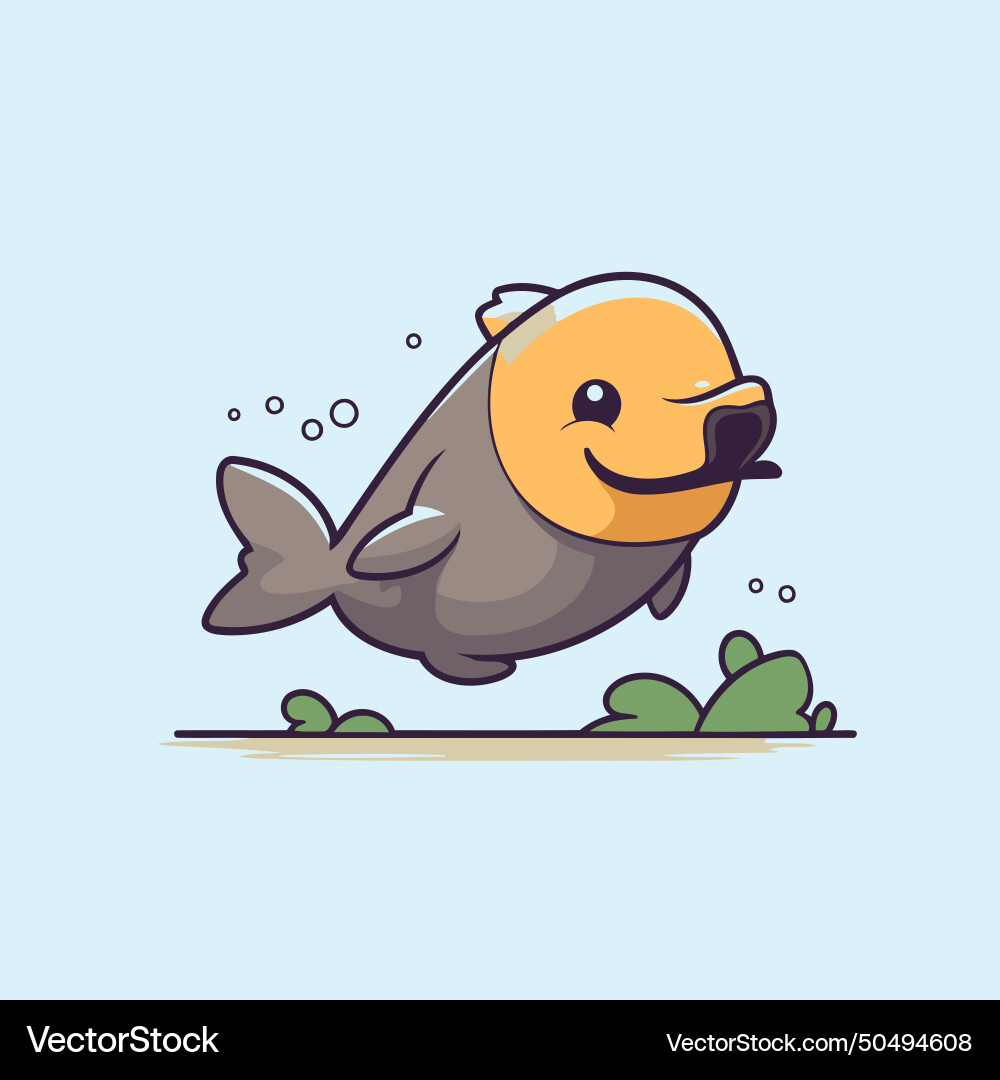 Cute cartoon fish Royalty Free Vector Image - VectorStock