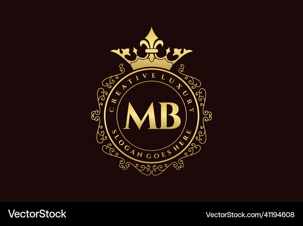 Mb initial letter luxury calligraphic feminine Vector Image