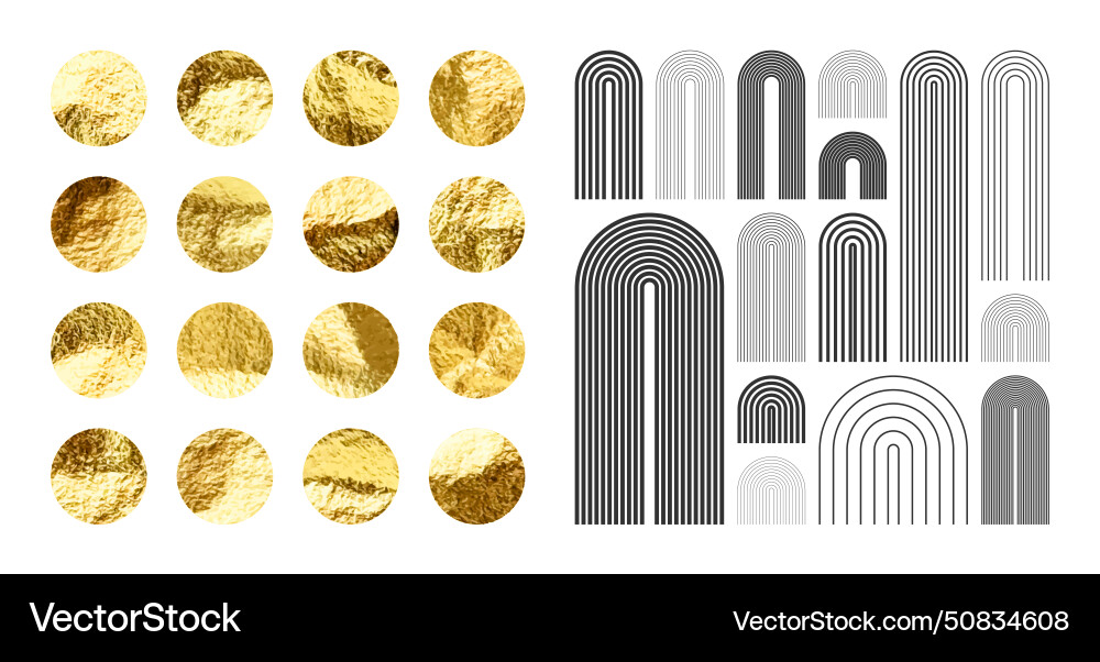 Mid century arch elements modern geometric shapes Vector Image