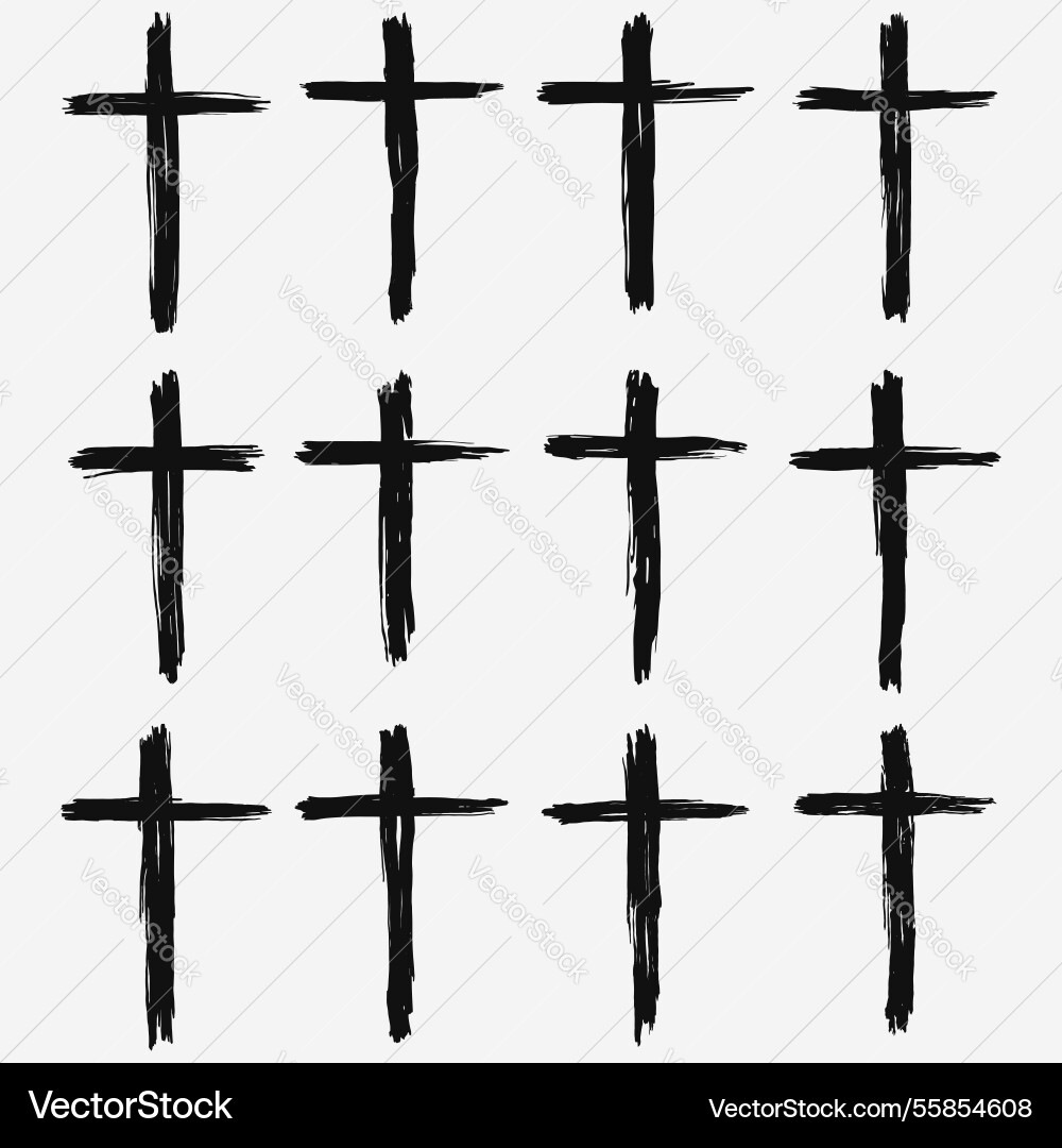Rustic Crosses Bundle Royalty Free Vector Image