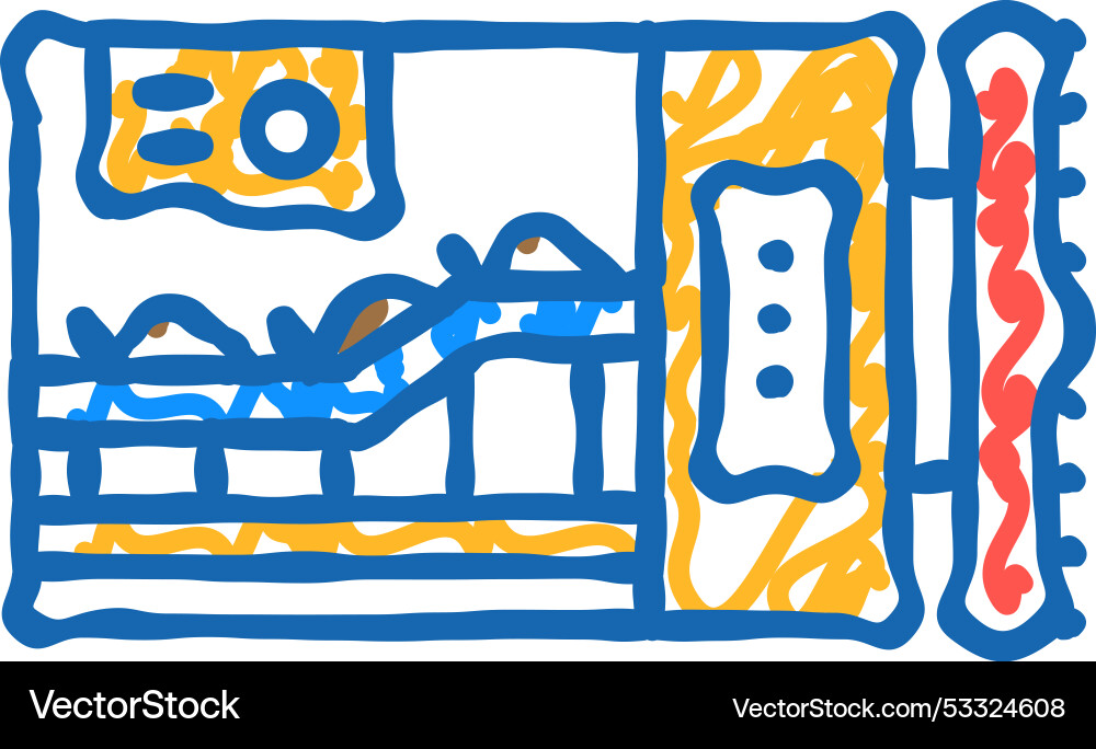 Tunnel boring construction vehicle icon doodle Vector Image