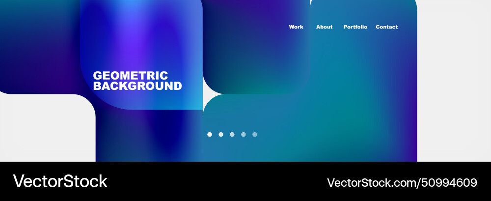 A sky blue and violet gradient creates a geometric