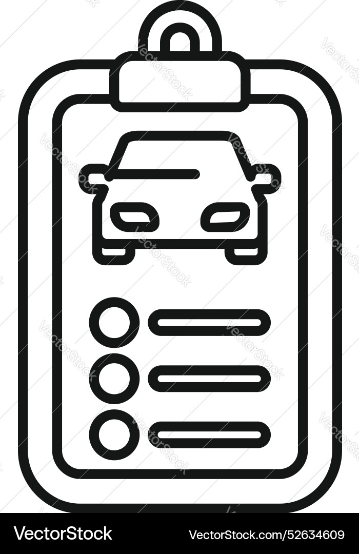 Car checklist being inspected on clipboard Vector Image