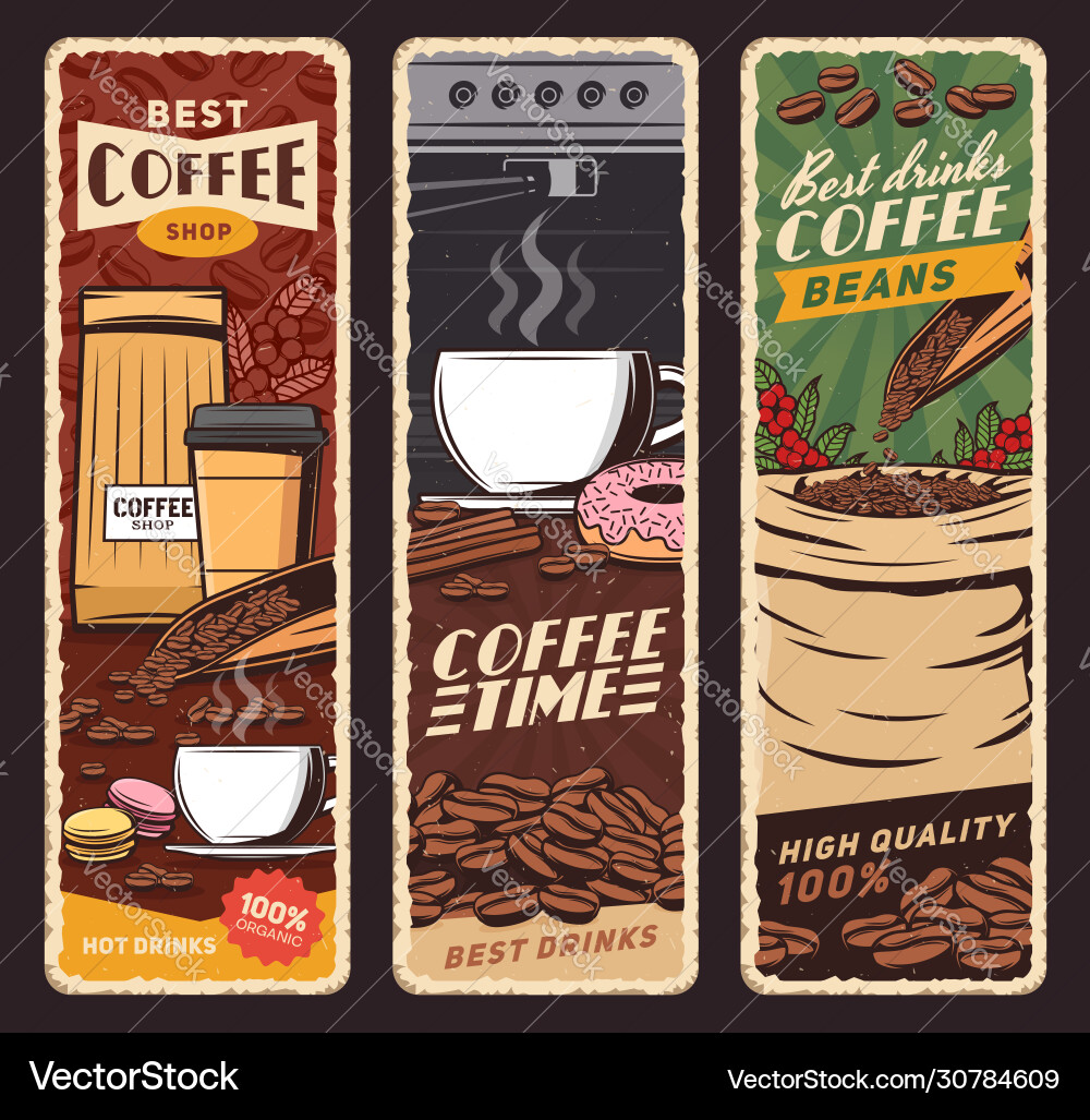 Coffee Shop Banners - Cafe & Desserts – Royalty-Free Vector | VectorStock