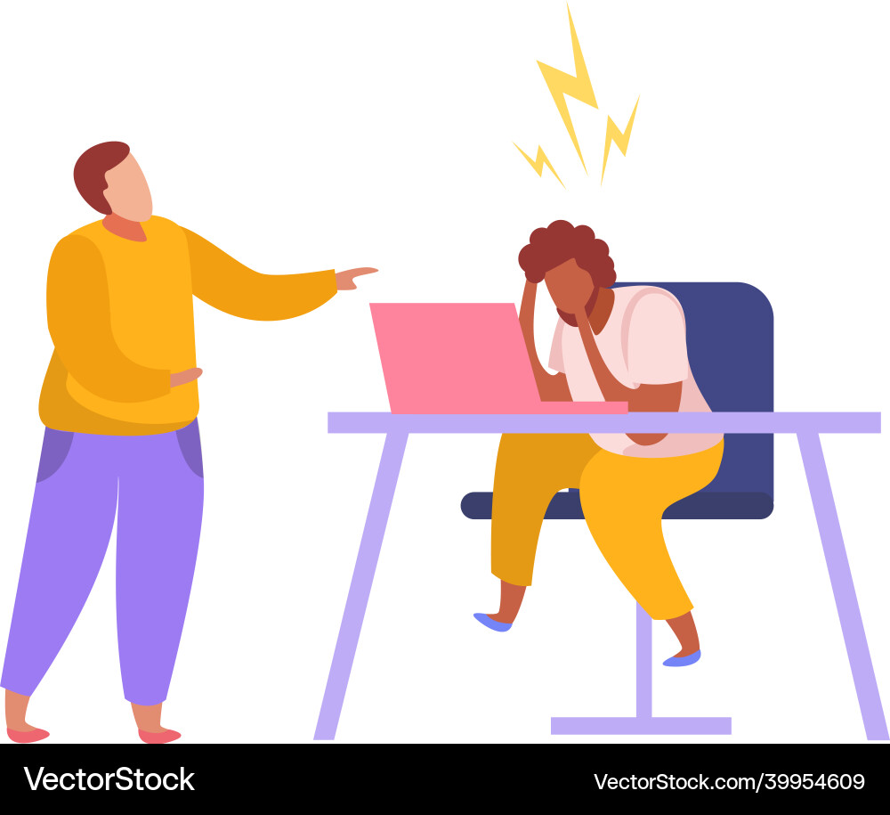 Discrimination at work composition Royalty Free Vector Image