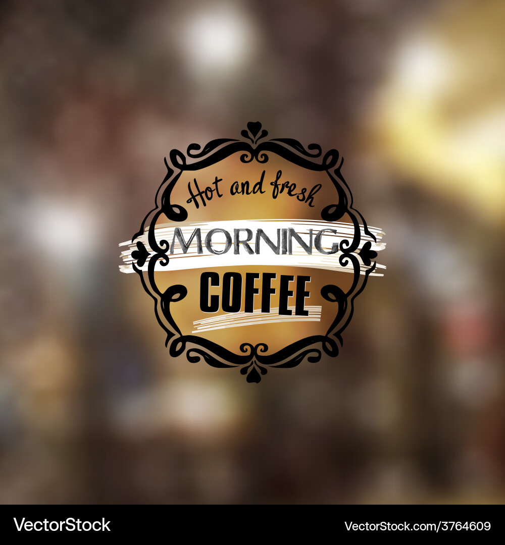 Hot fresh coffee showcase mockup Royalty Free Vector Image