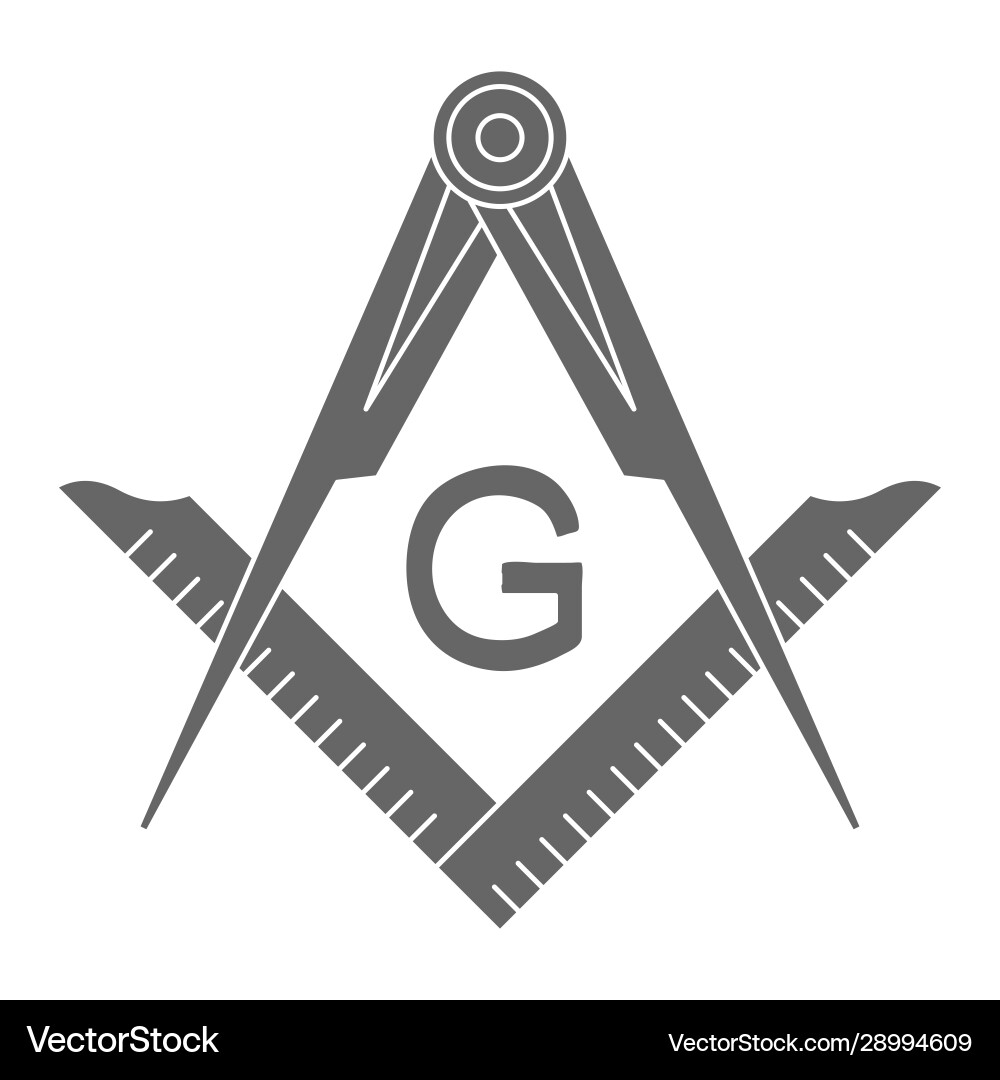 Masonic Square and Compasses Symbol Royalty Free Vector