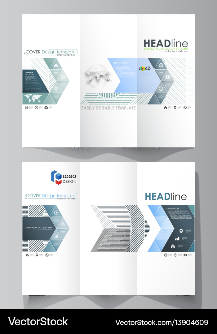 Modern Tri-Fold Brochure Templates Royalty Free Vector Image