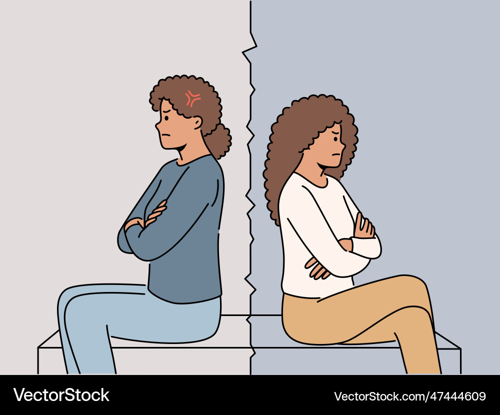 Resentment between african american mother Vector Image