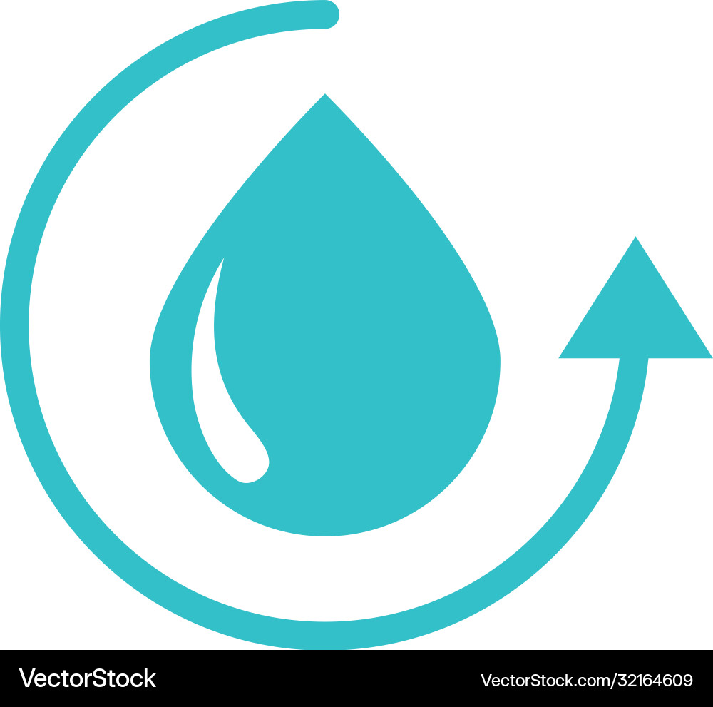 Water drop cycle nature liquid blue silhouette Vector Image