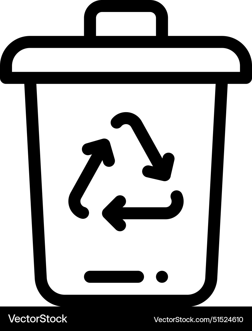 Bin icon thin linear style design isolated Vector Image