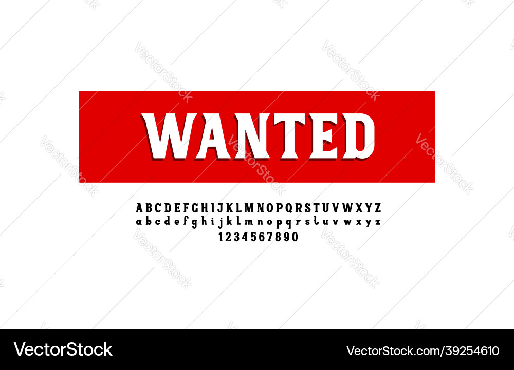 Bold Slab Serif Font - Western Style Royalty Free Vector