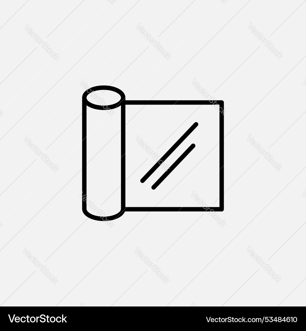 Construction film rollline in thin line black Vector Image