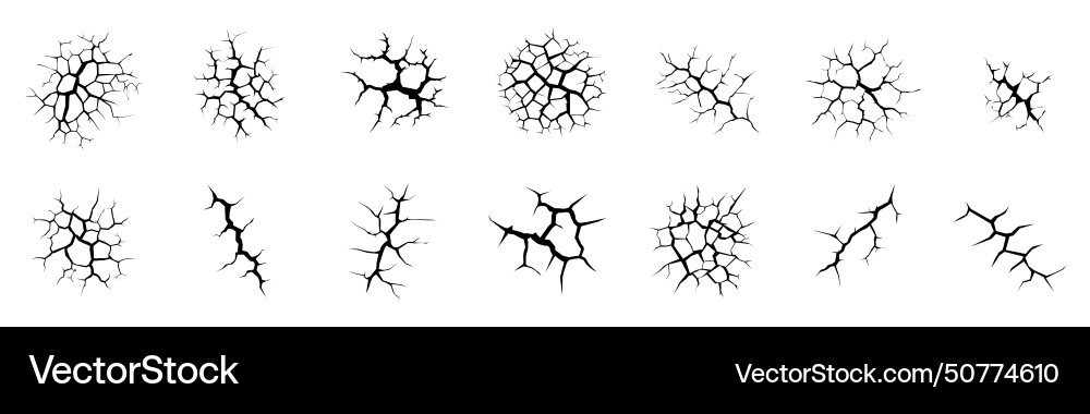 Crack fractures of wall or floor break effect Vector Image