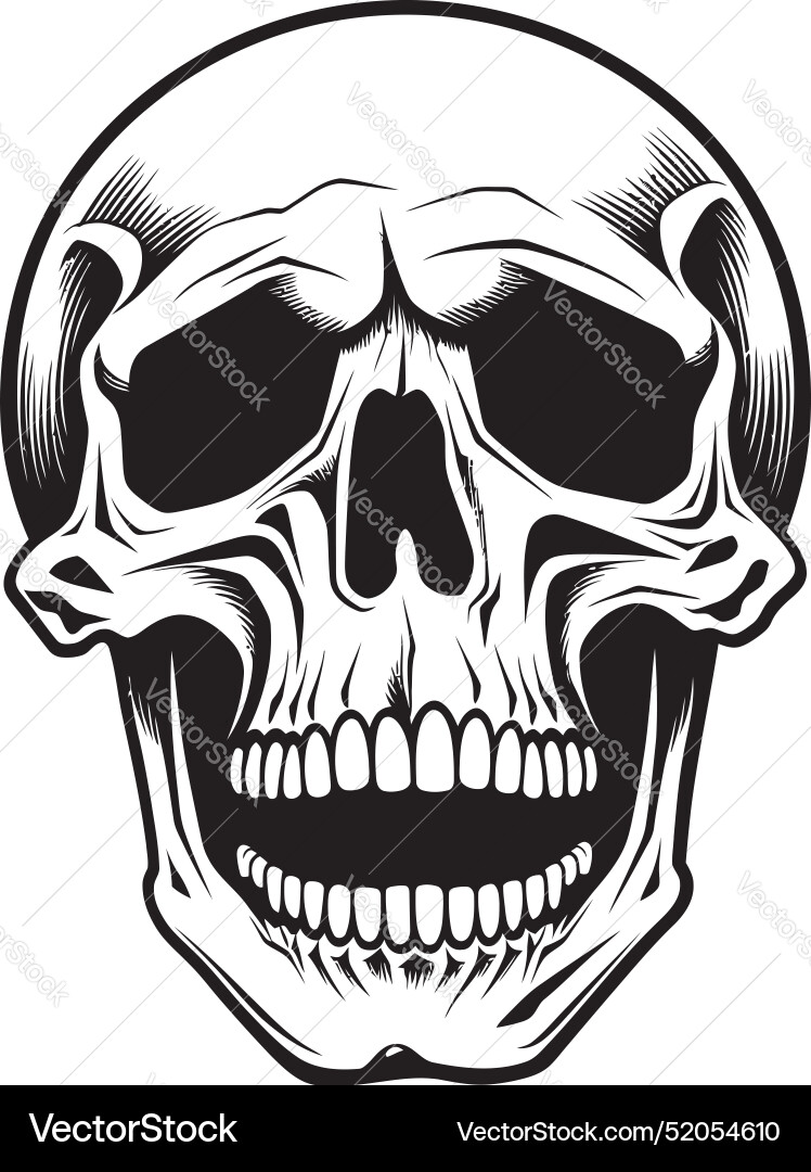 Skeleton fright symbol shocked logo design Vector Image
