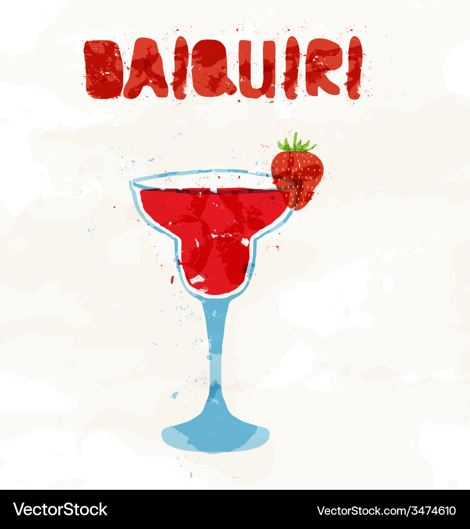 Strawberry daiquiri Royalty Free Vector Image - VectorStock
