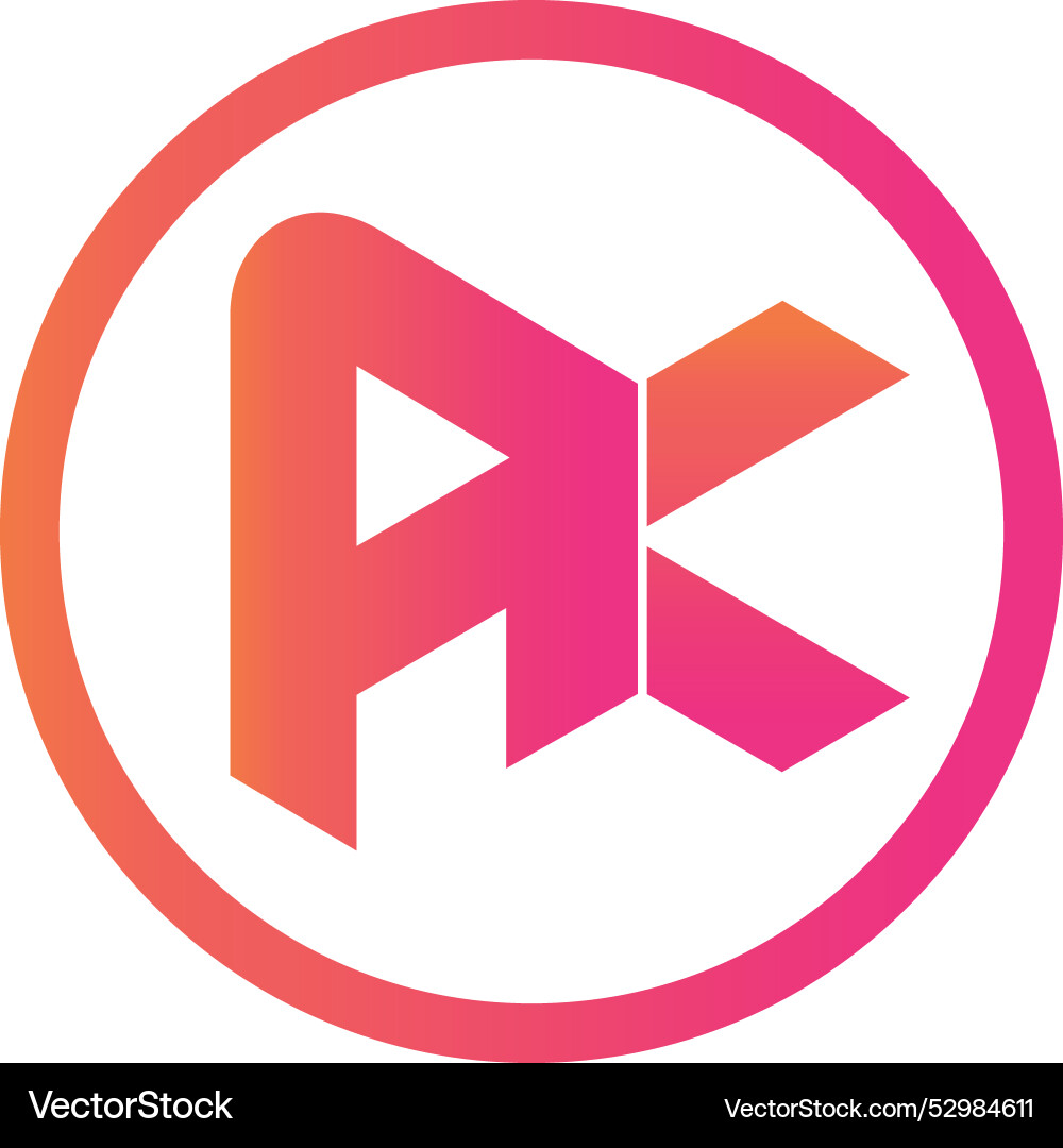 Ak initial logo design for business Royalty Free Vector