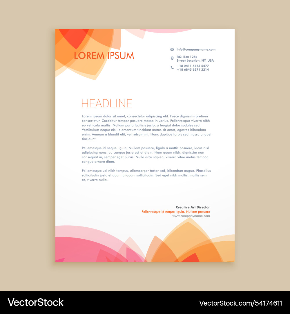 Beautiful letterhead design Royalty Free Vector Image