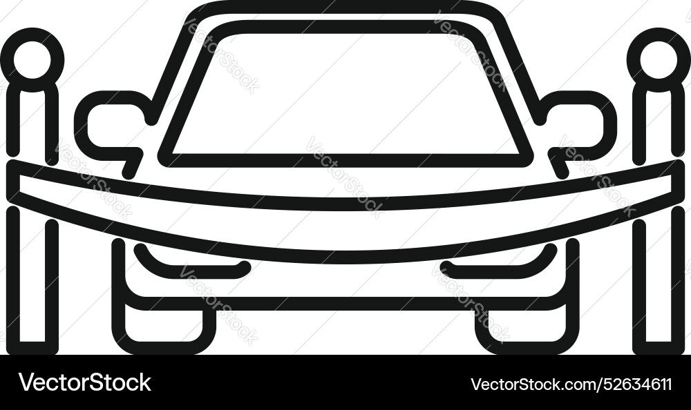 Car parked behind caution tape line icon Vector Image