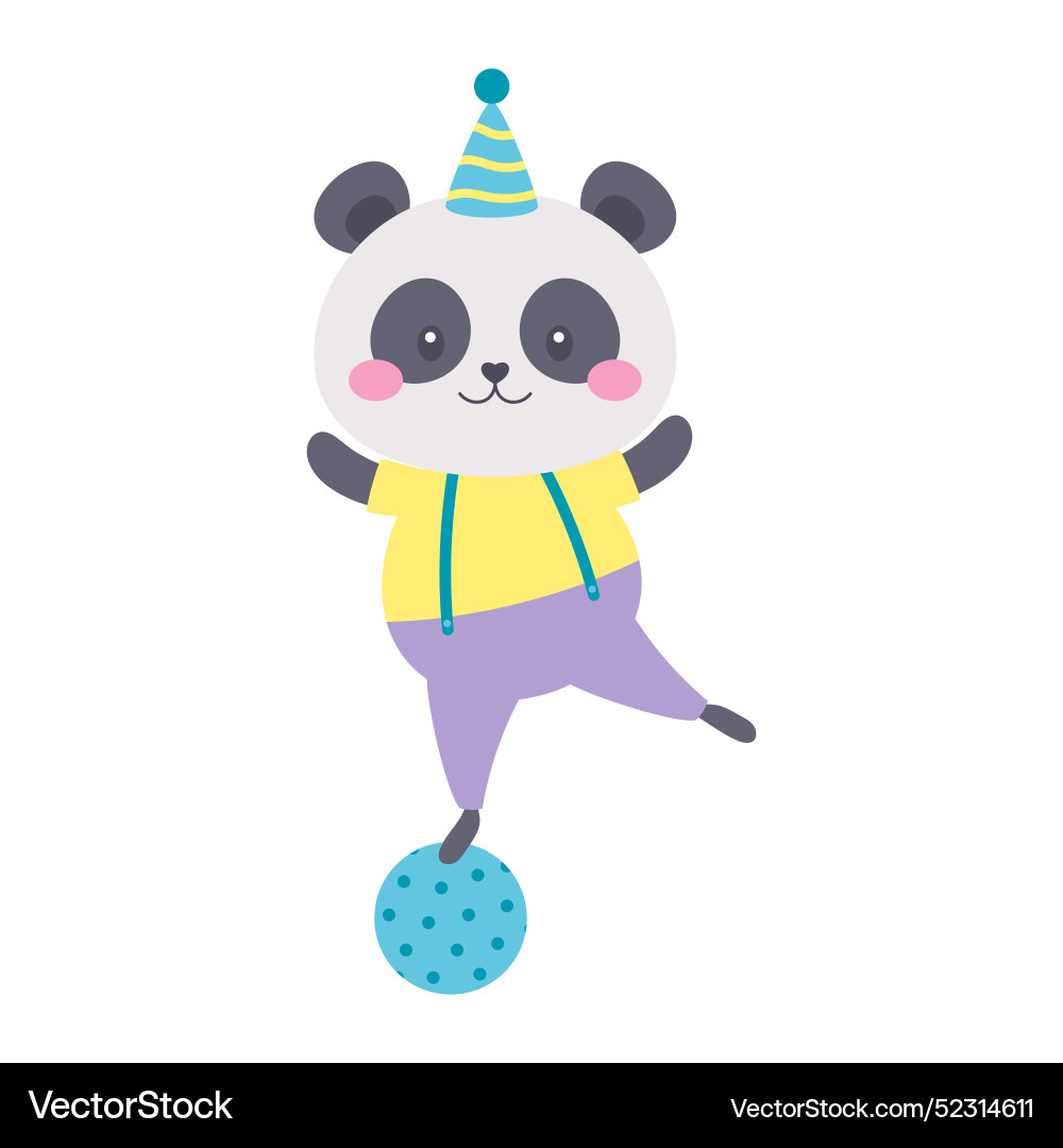 Cartoon circus panda Royalty Free Vector Image