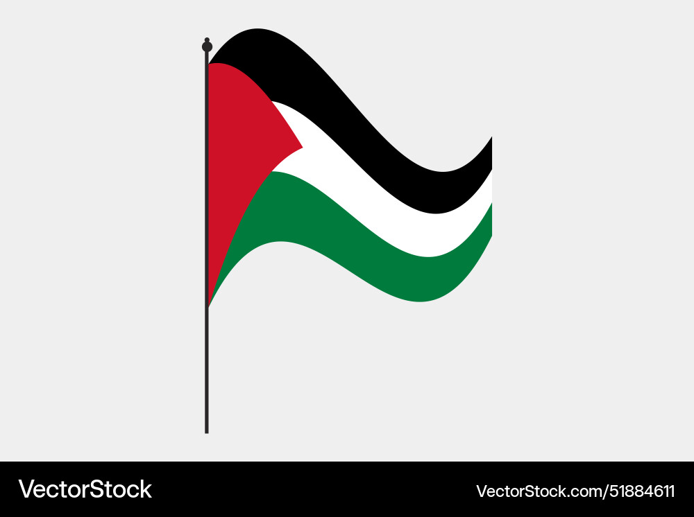 Flag of palestine Royalty Free Vector Image - VectorStock