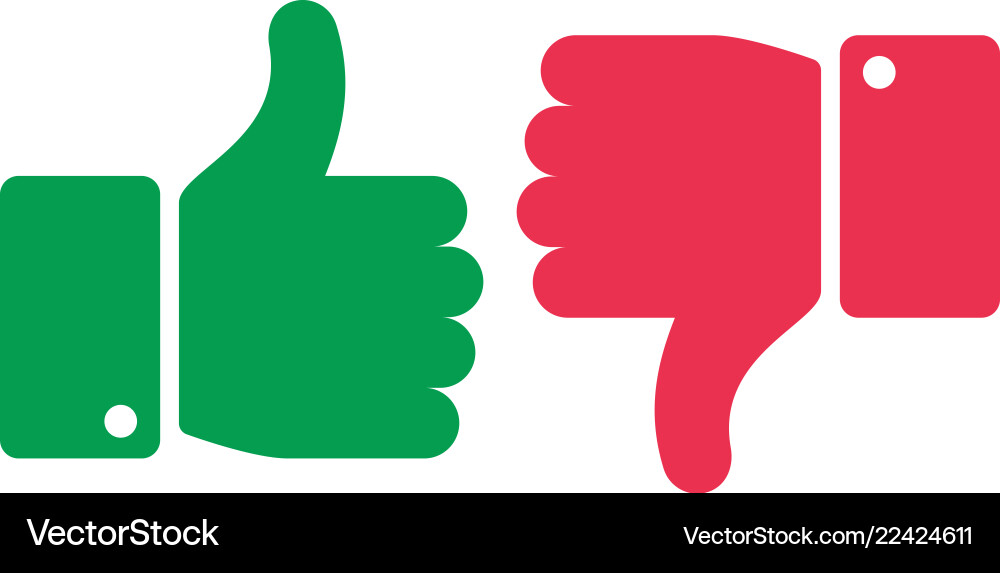 Like unlike buttons thumbs up and down isolated Vector Image