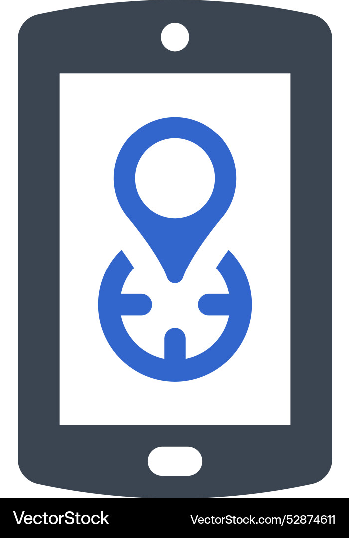 Mobile location tracking icon Royalty Free Vector Image