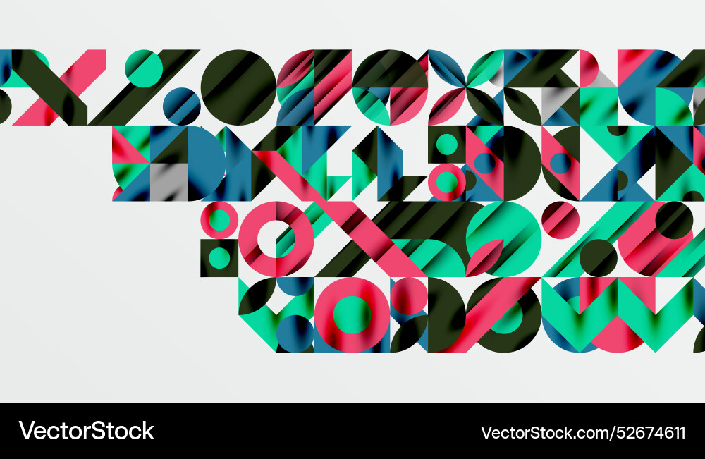 Neo memphis geometric pattern with circles Vector Image