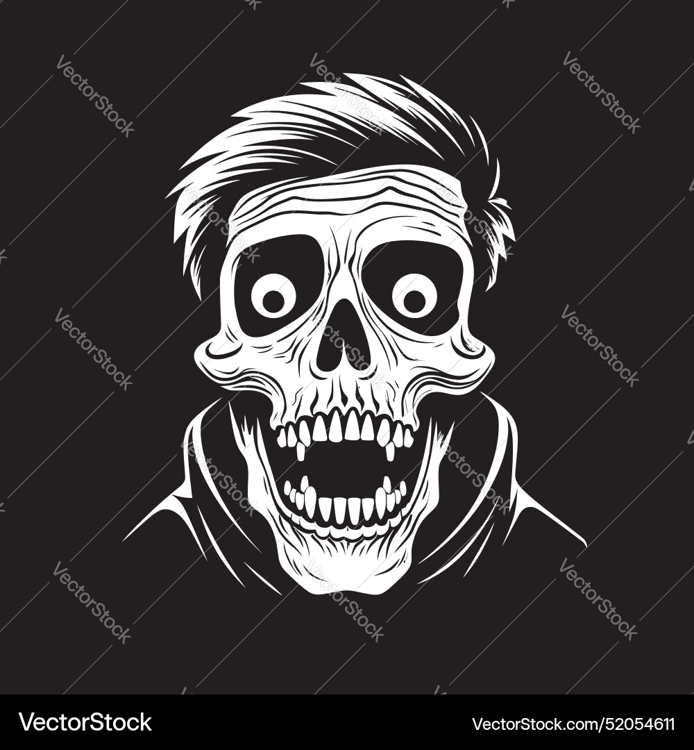 Petrifying skeleton icon shocked graphic spooky Vector Image