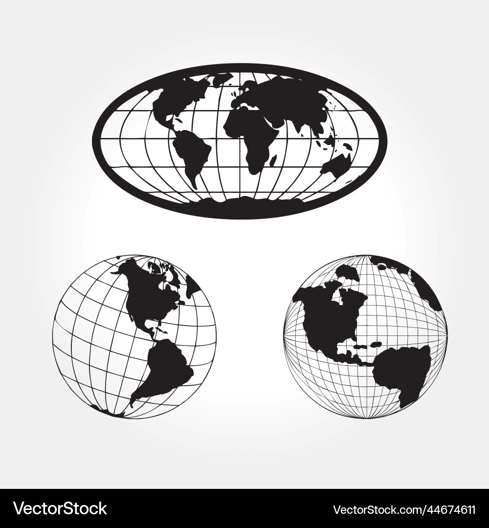 World Globe Map Royalty Free Vector Image - VectorStock