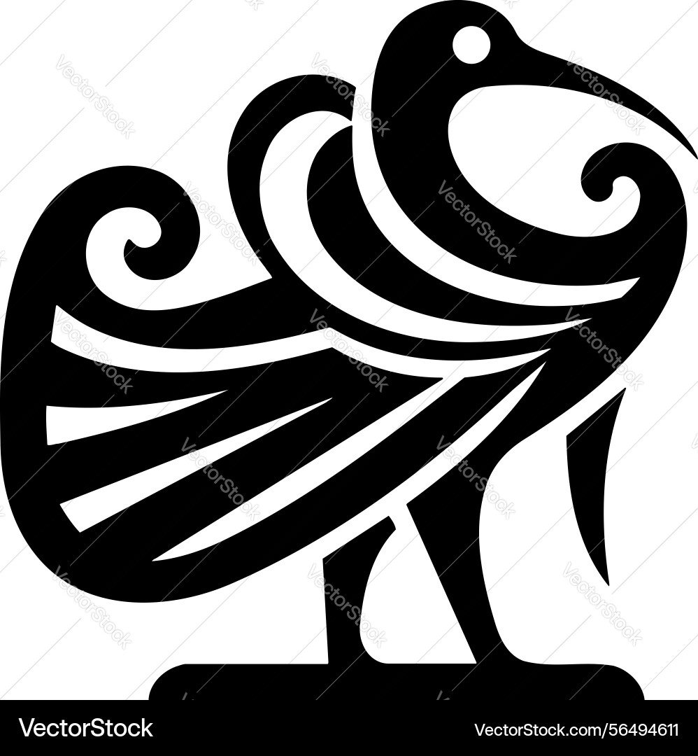X-default stylized wisdom bird Royalty Free Vector Image