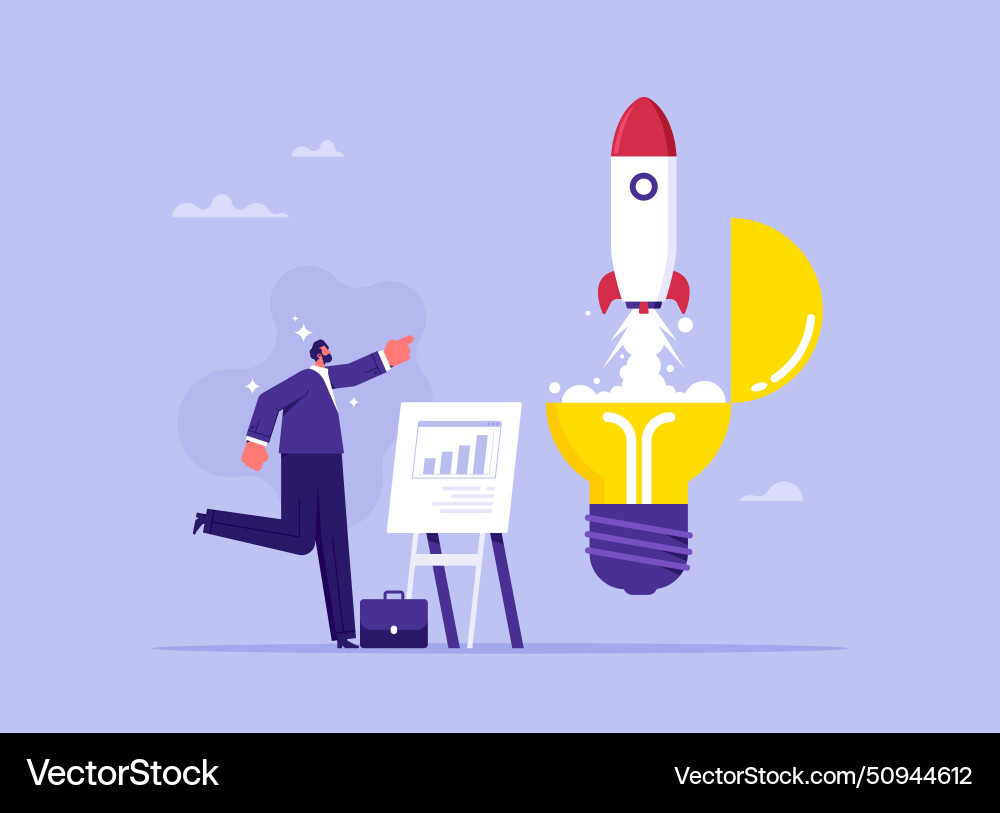 Concept of innovative project launch Royalty Free Vector
