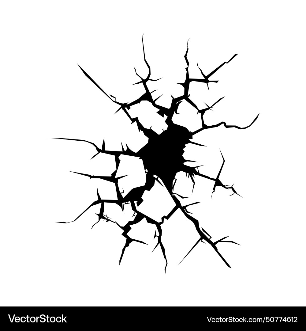 Crack wall fracture texture effect of ground Vector Image