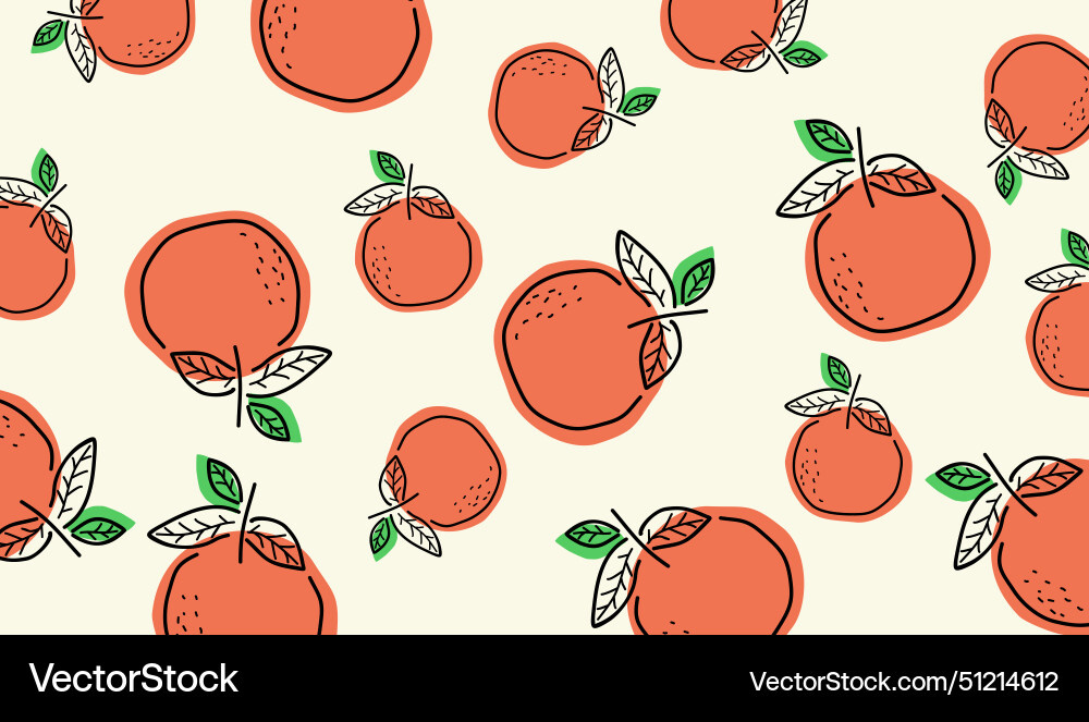 Cute orange fruits pattern background Royalty Free Vector