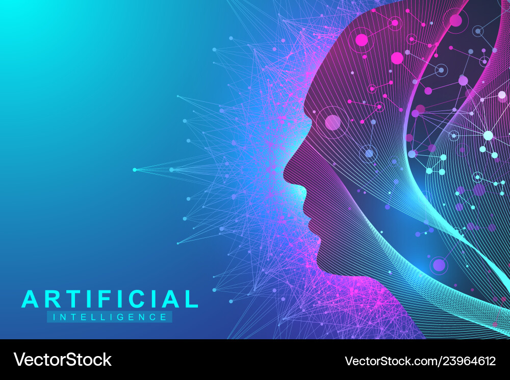 Futuristic artificial intelligence and machine Vector Image