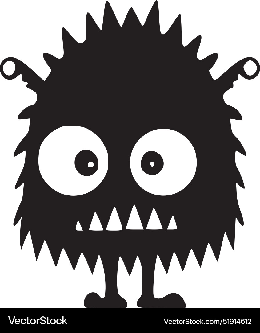 Monster - minimalist and flat logo Royalty Free Vector Image
