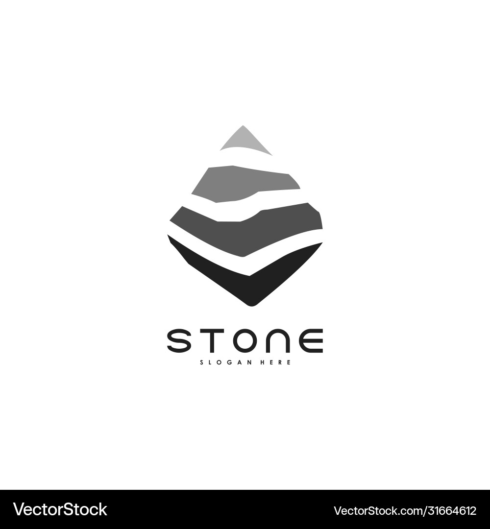 Stone logo design template Royalty Free Vector Image