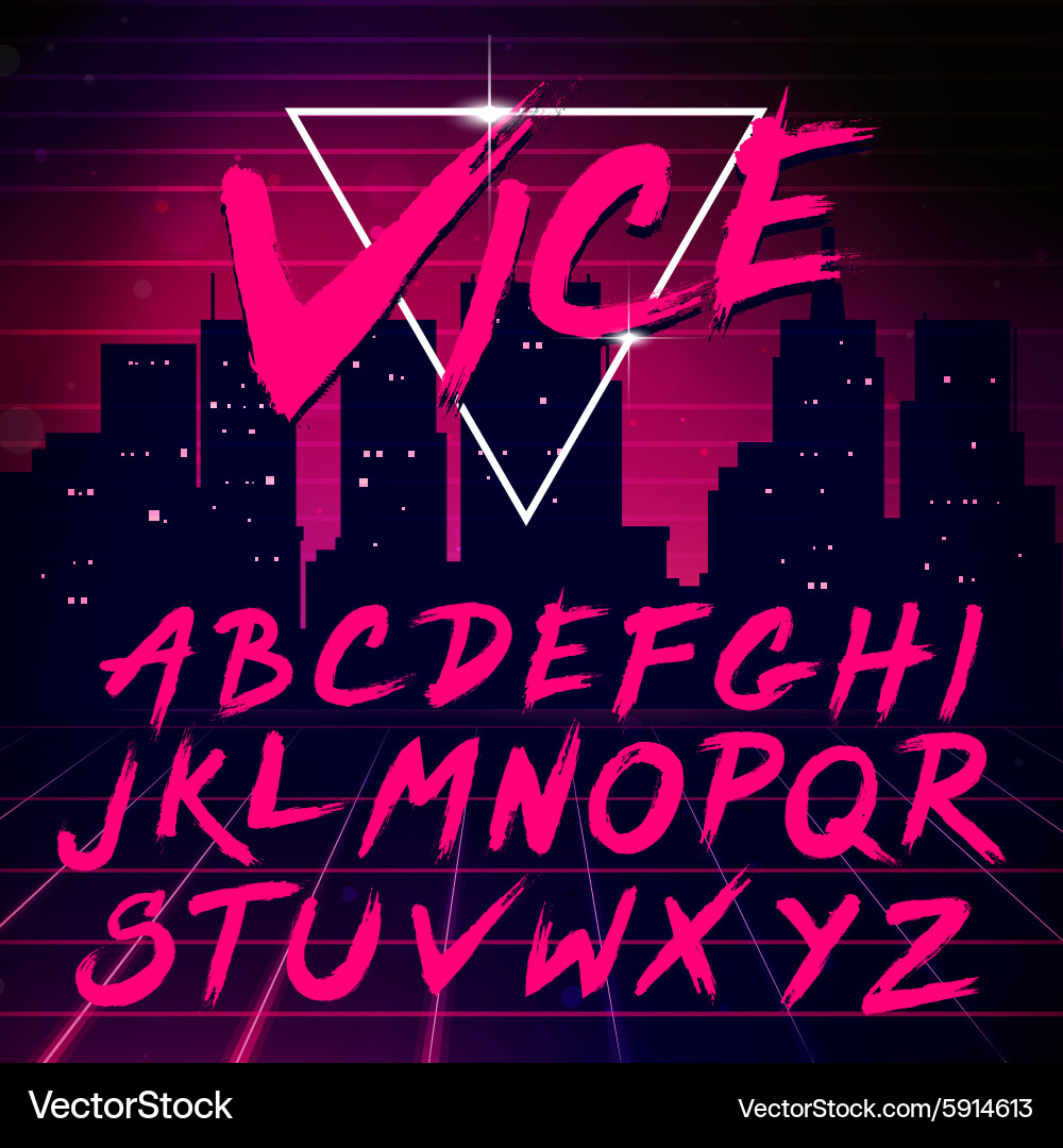 Retro 80s Font Pixel Art Alphabet. Retro Video Game Font, 8 Bit