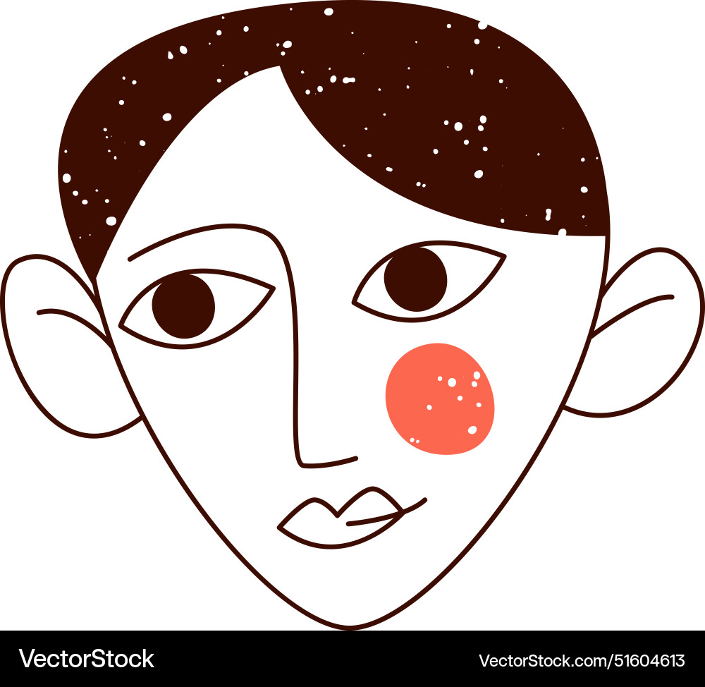 Abstract face portrait doodle Royalty Free Vector Image
