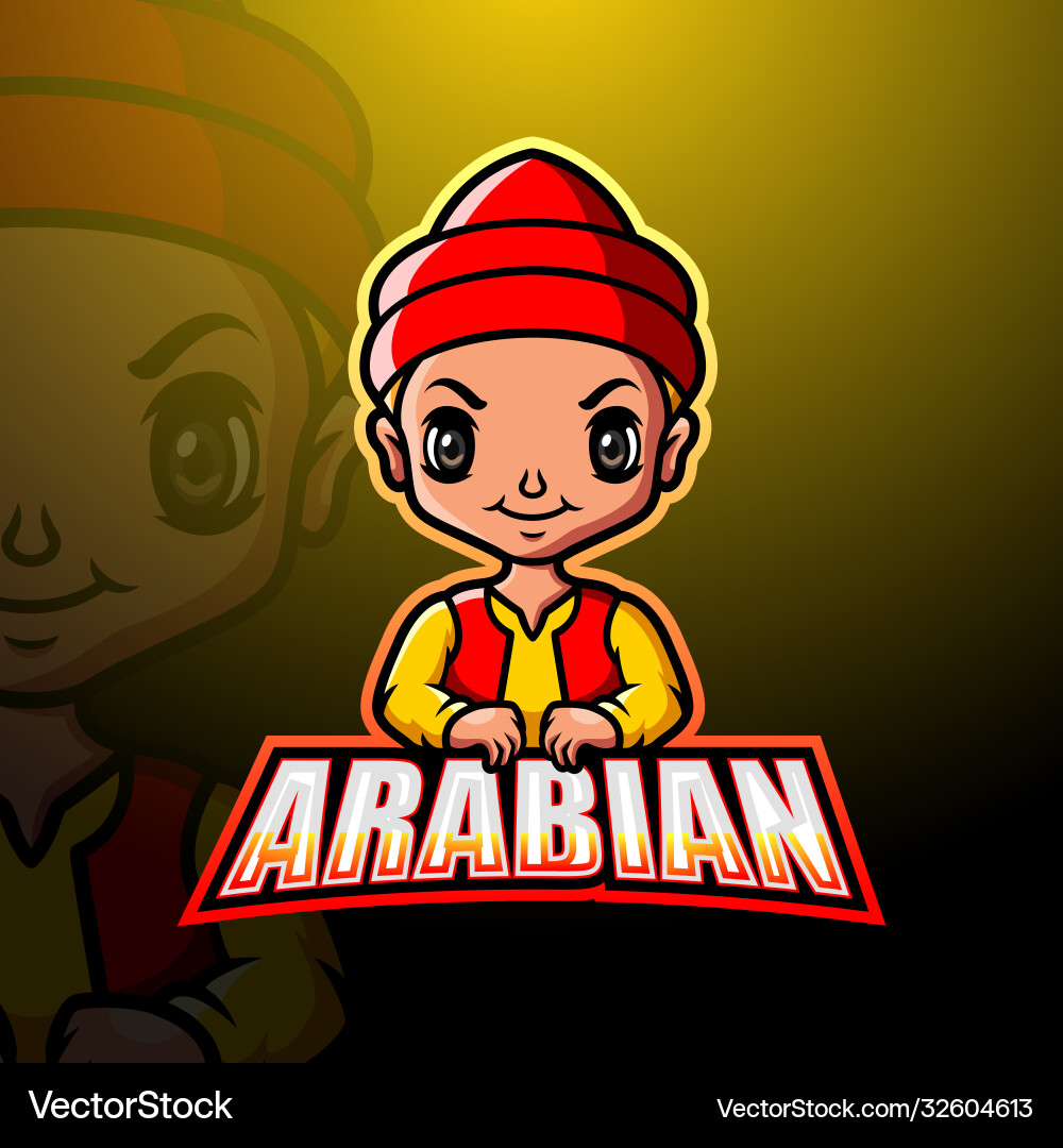 Arabian man mascot logo design Royalty Free Vector Image