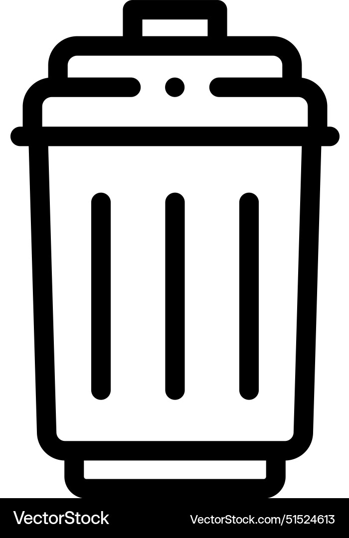 Bin icon thin linear style design isolated Vector Image