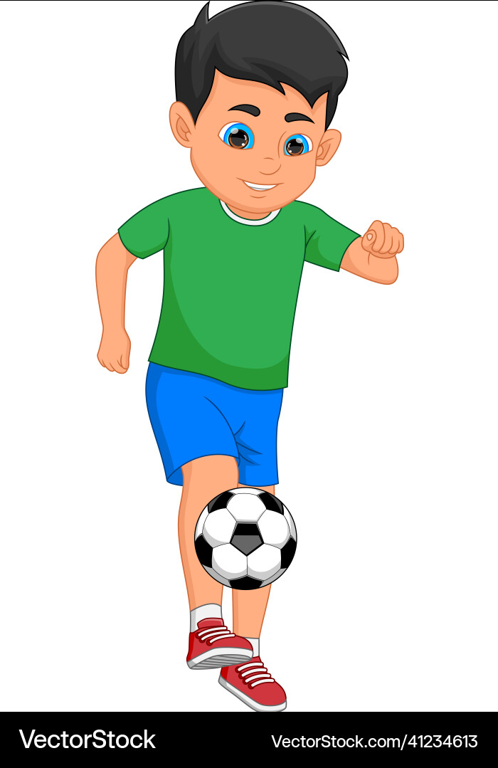 Boy soccer player isolated Royalty Free Vector Image