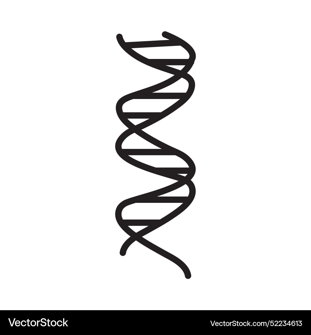 Dna icon black line art logo Royalty Free Vector Image
