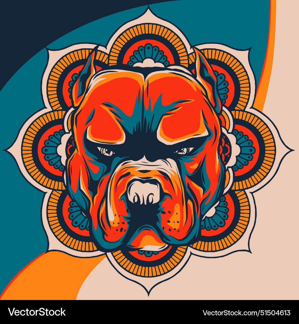 Dog head with decorative Royalty Free Vector Image