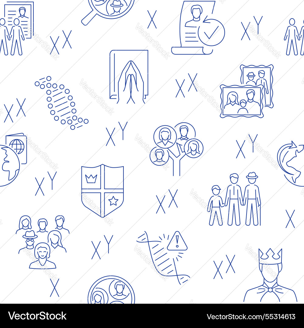 Family tree genealogy seamless pattern Royalty Free Vector