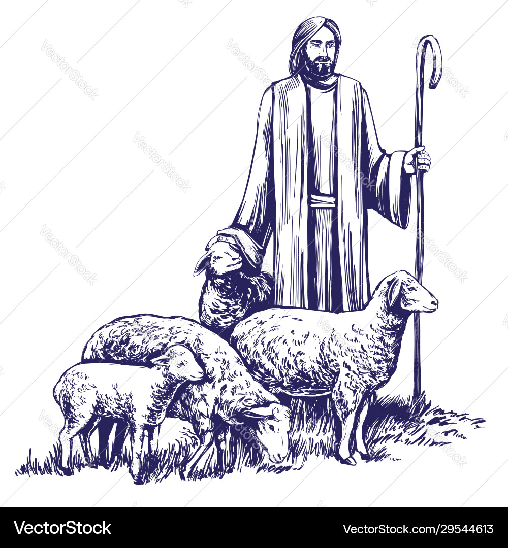 Jesus Christ Shepherd Royalty Free Vector Image