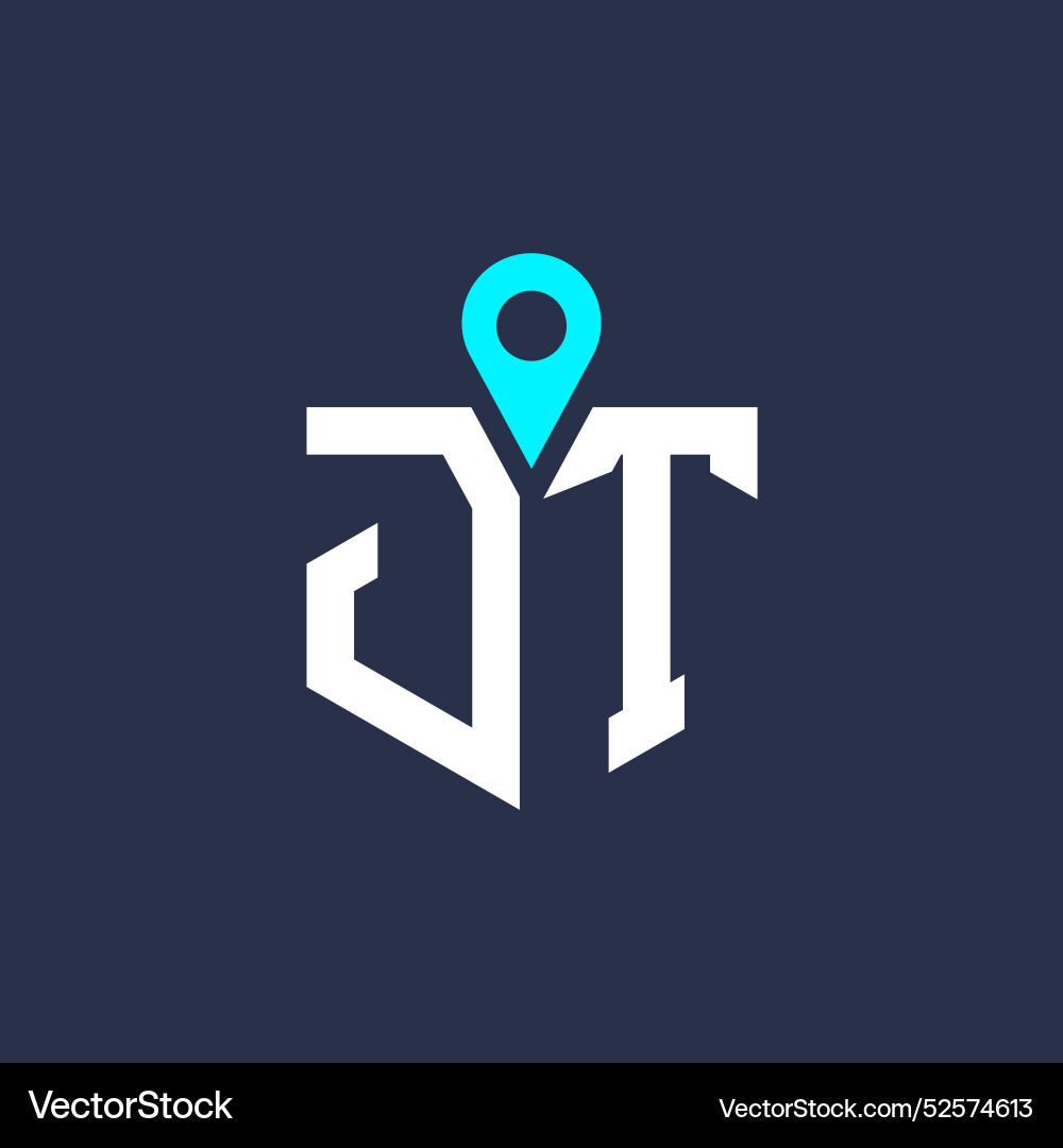 Jt location logo design for recruitment Royalty Free Vector