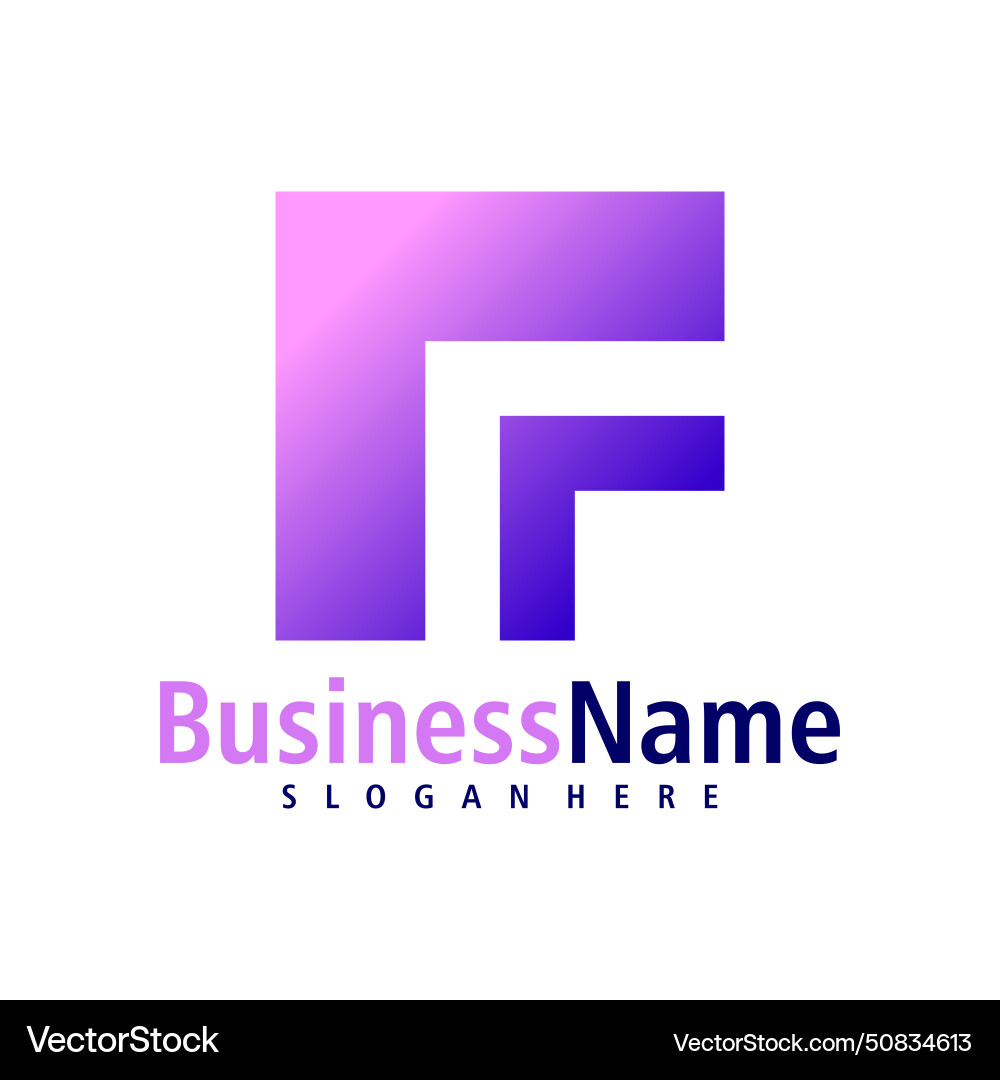 Letter f logo design creative initial Royalty Free Vector