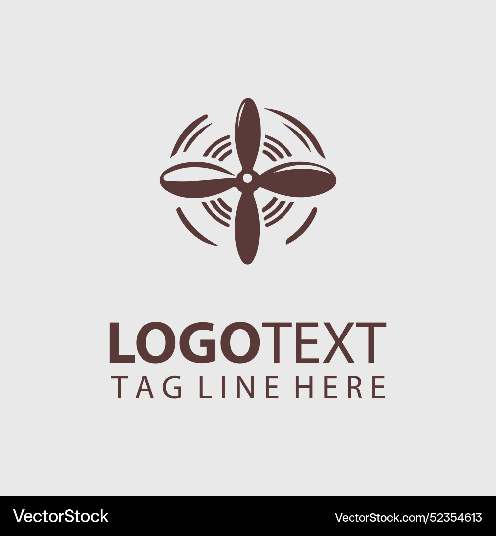 Propeller airplane logo Royalty Free Vector Image